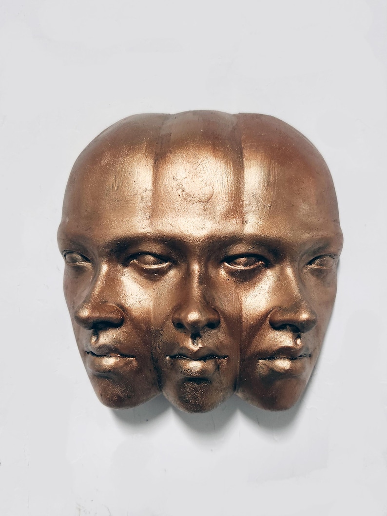 Handmade Resin Triple Face Wall Mask, Gothic Sculpture, 15cm - Etsy