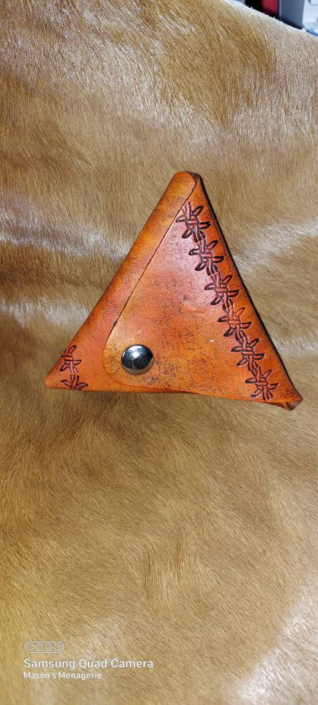 Leather Coin Pouch With Barbed Wire Stamped Across It - Etsy