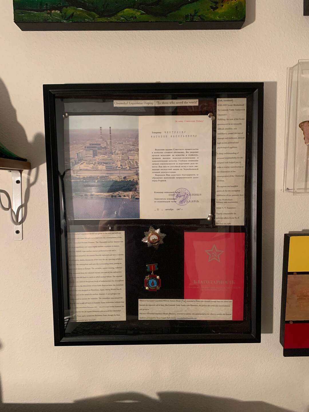 Chernobyl Liquidator Display: Chernobyl Liquidator Medal, and a RARE ...