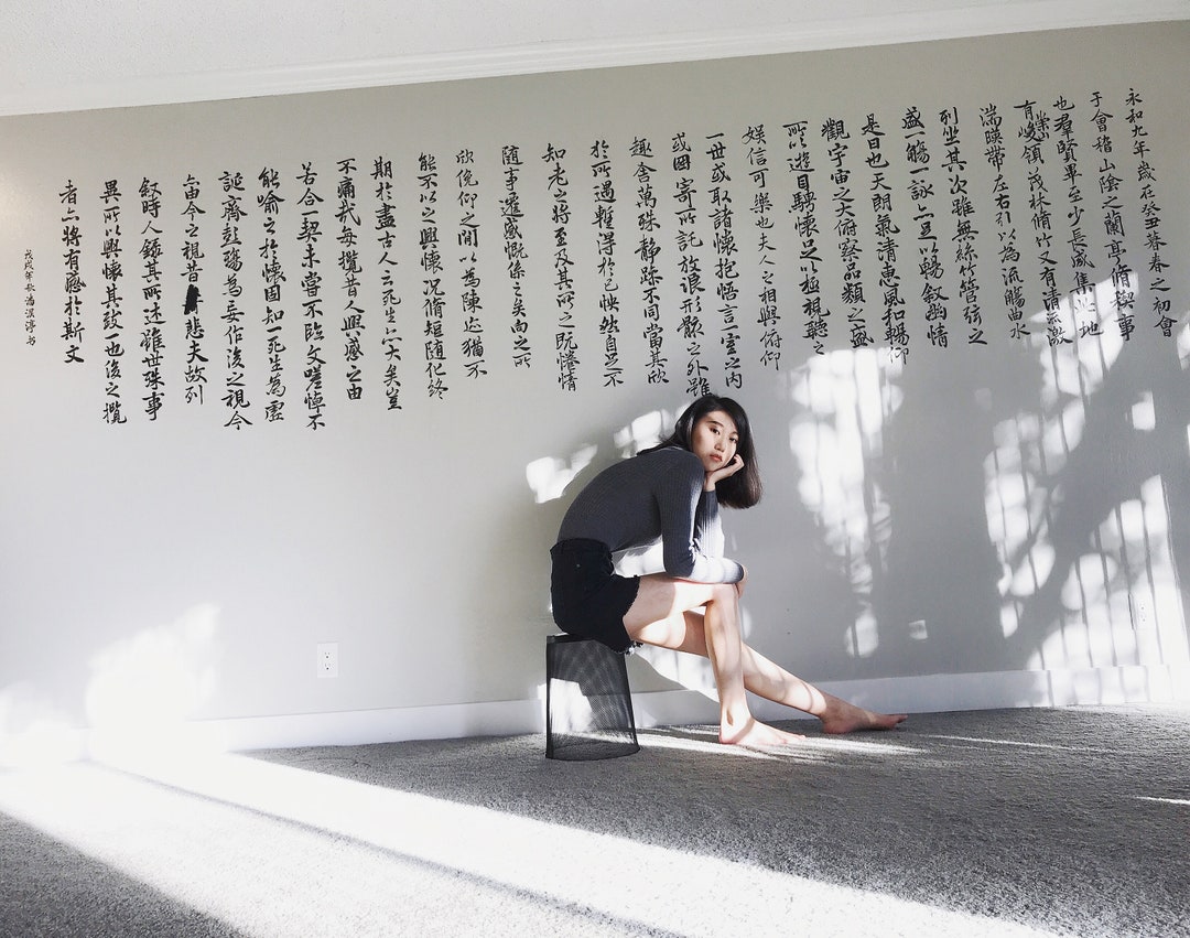 Chinese Calligraphy on Wall/ Curtain - Etsy