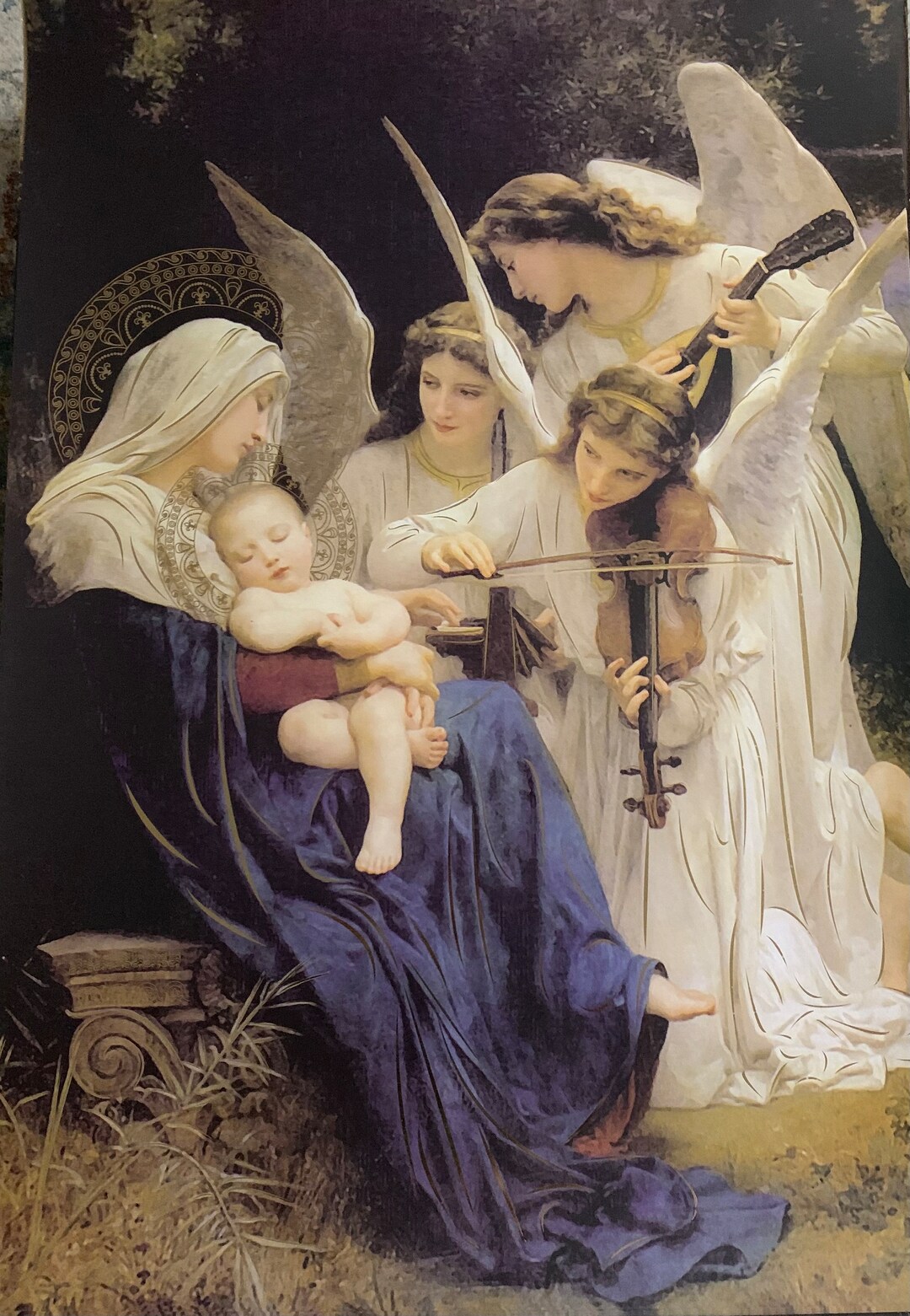 Mary and Angels Playing Violin Print 27.5”x39.5” - Etsy