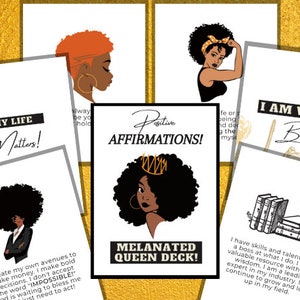 50 Positive Affirmations Card Deck | Gift for Black Women | Melanated ...