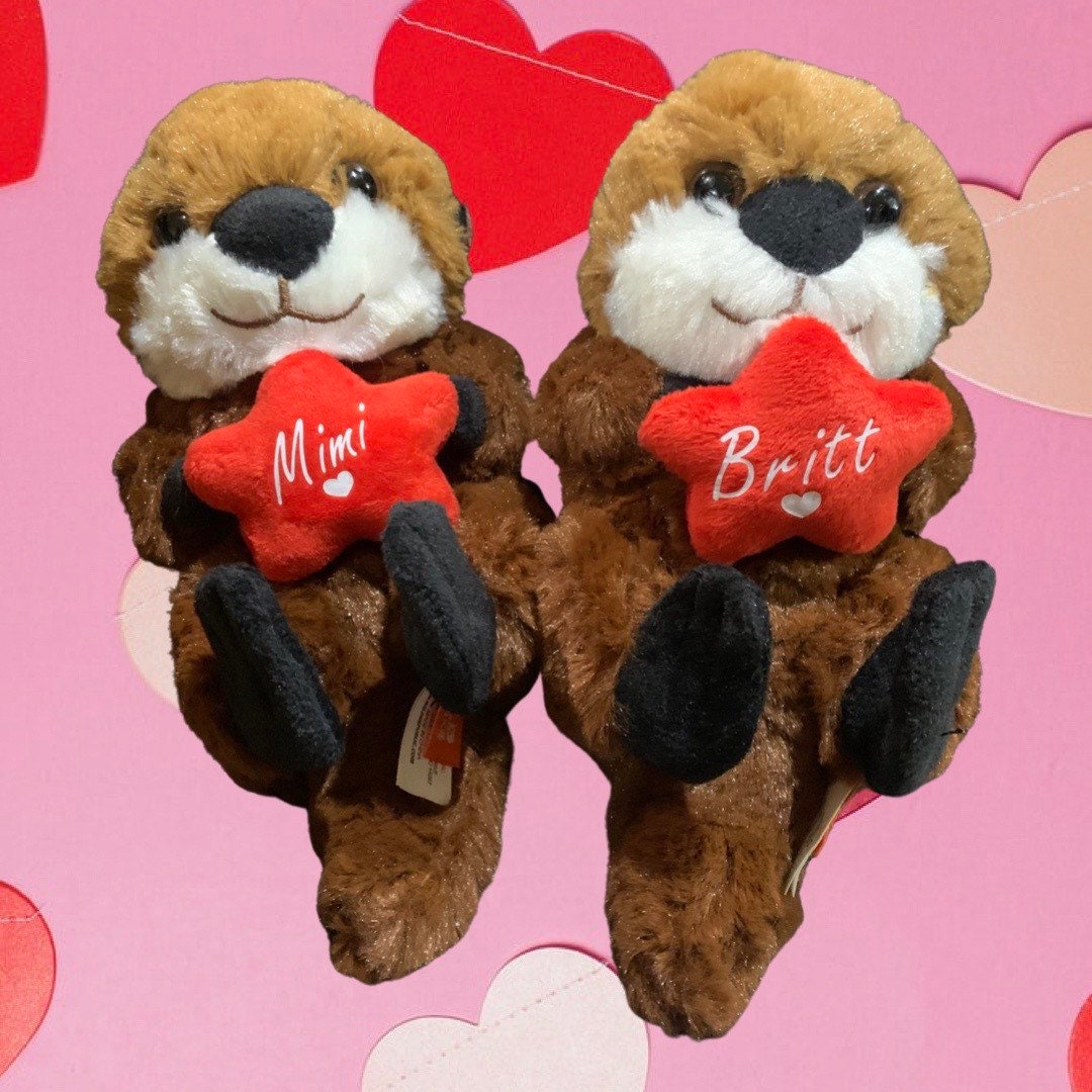 Custom Personalized Otter Valentines Day Plush Stuffed Animal - Etsy