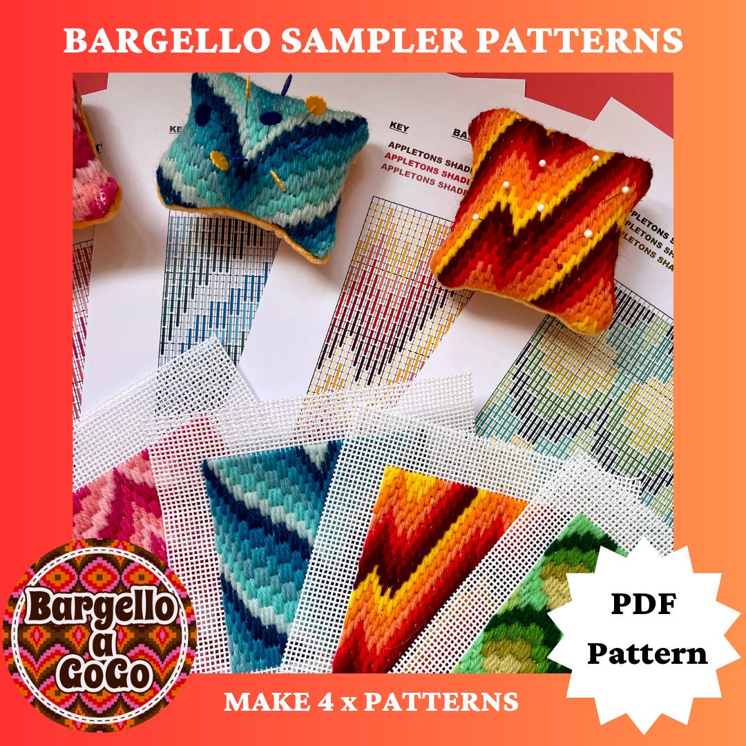 Bargello Embroidery Sampler Pattern, Pincushion, PDF Pattern, Instant Download, Craft, Diy ...