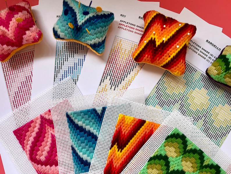 Bargello Embroidery Sampler Pattern, Pincushion, PDF Pattern, Instant ...