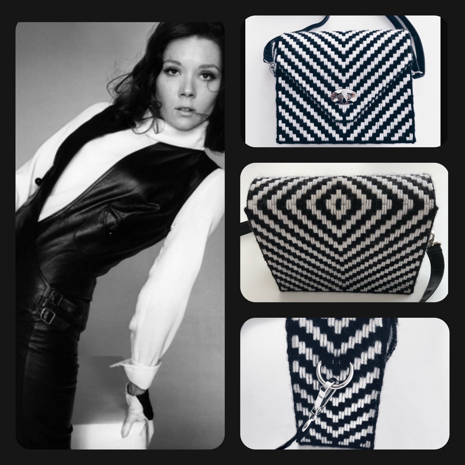 Bargello Embroidery Bag PDF Pattern , Sewing, Mod, 60s, Geometric - Etsy