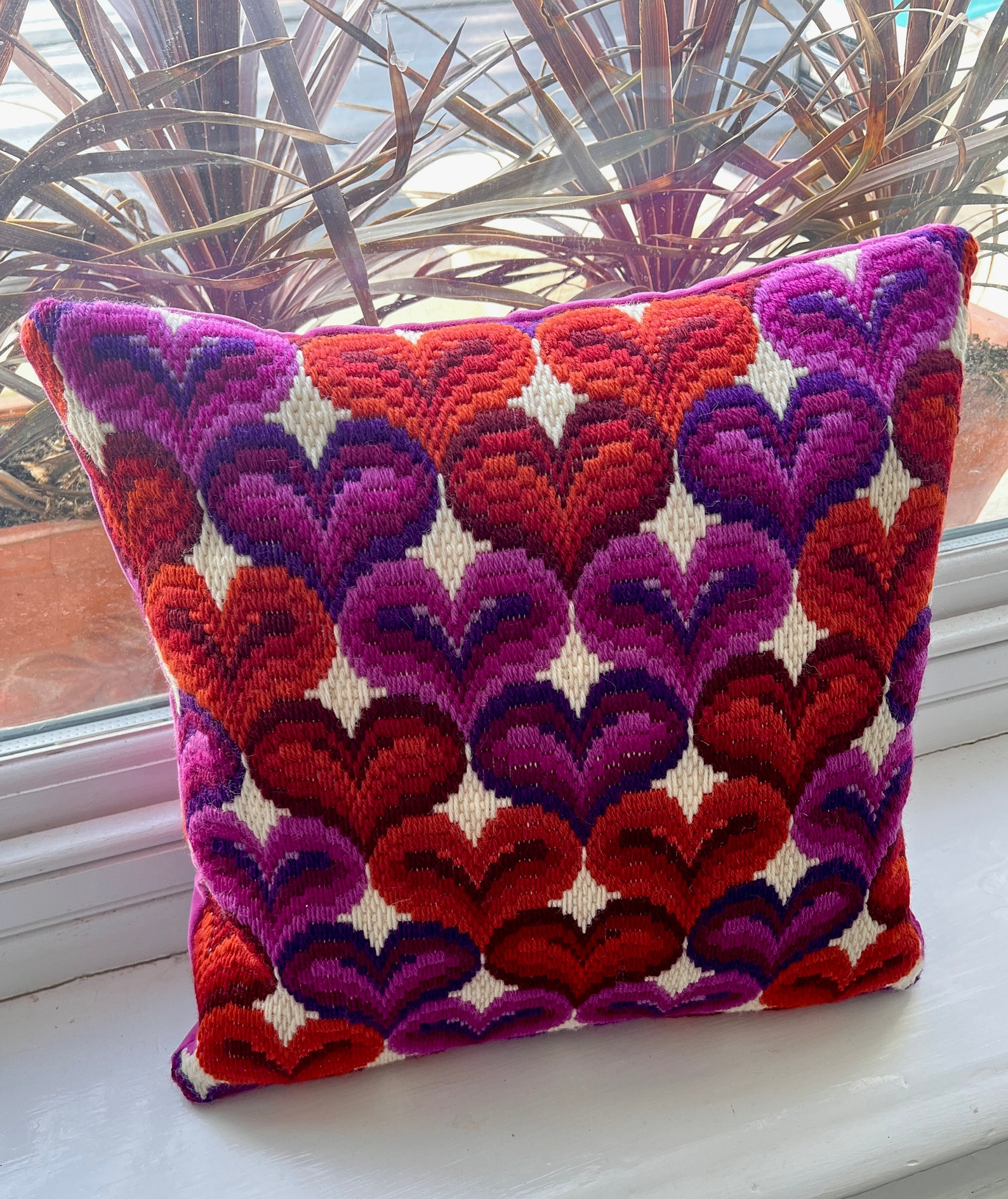 Embroidery, Needlepoint, Tapestry Heart Canvas, PDF Sewing Pattern ...