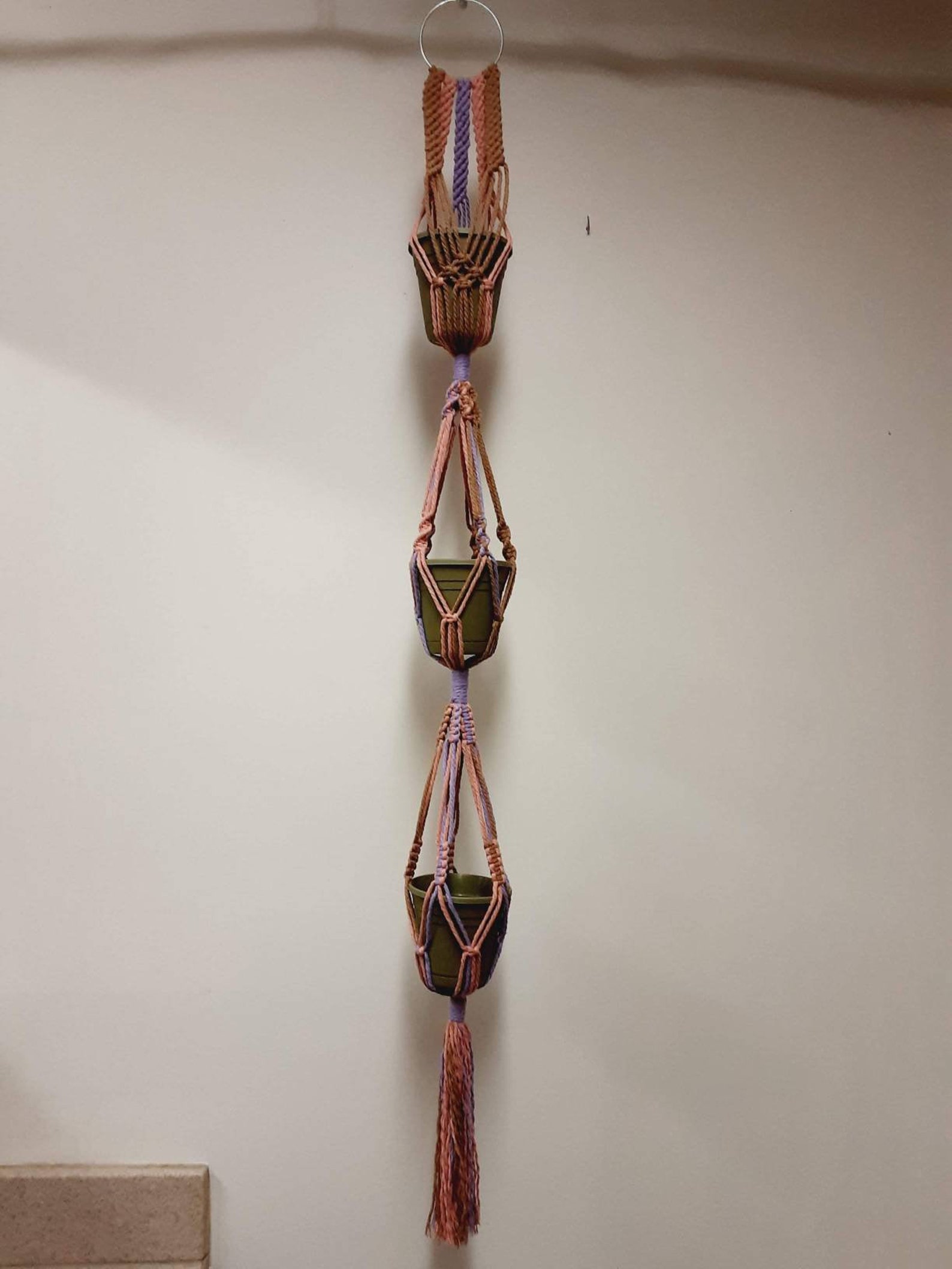 Triple Hanging Planter Triple Planter 3 Tier Plant Hanger | Etsy