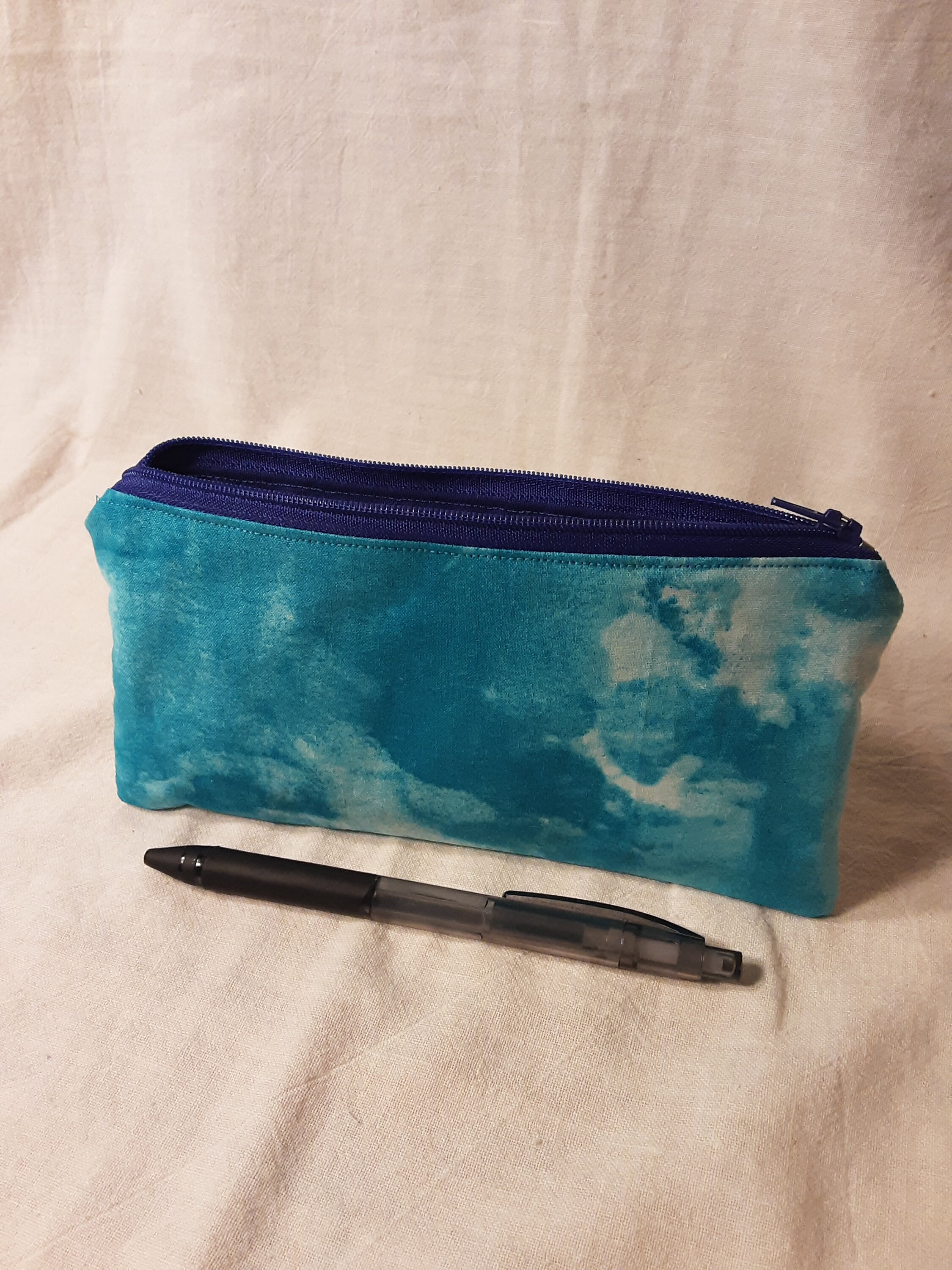Blue Batik Zipper Pouch - Etsy