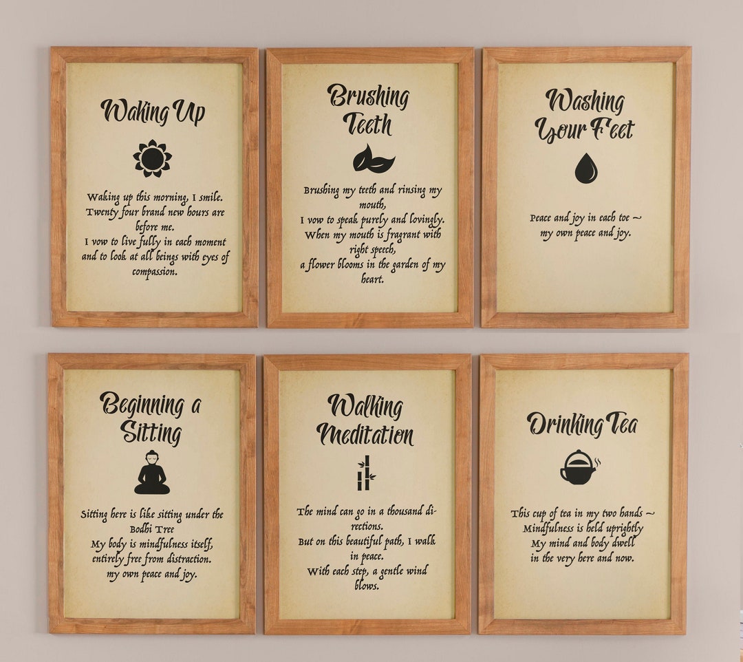 Mindfulness Gathas by Thich Nhat Hanh Digital Download Set of 12 ...