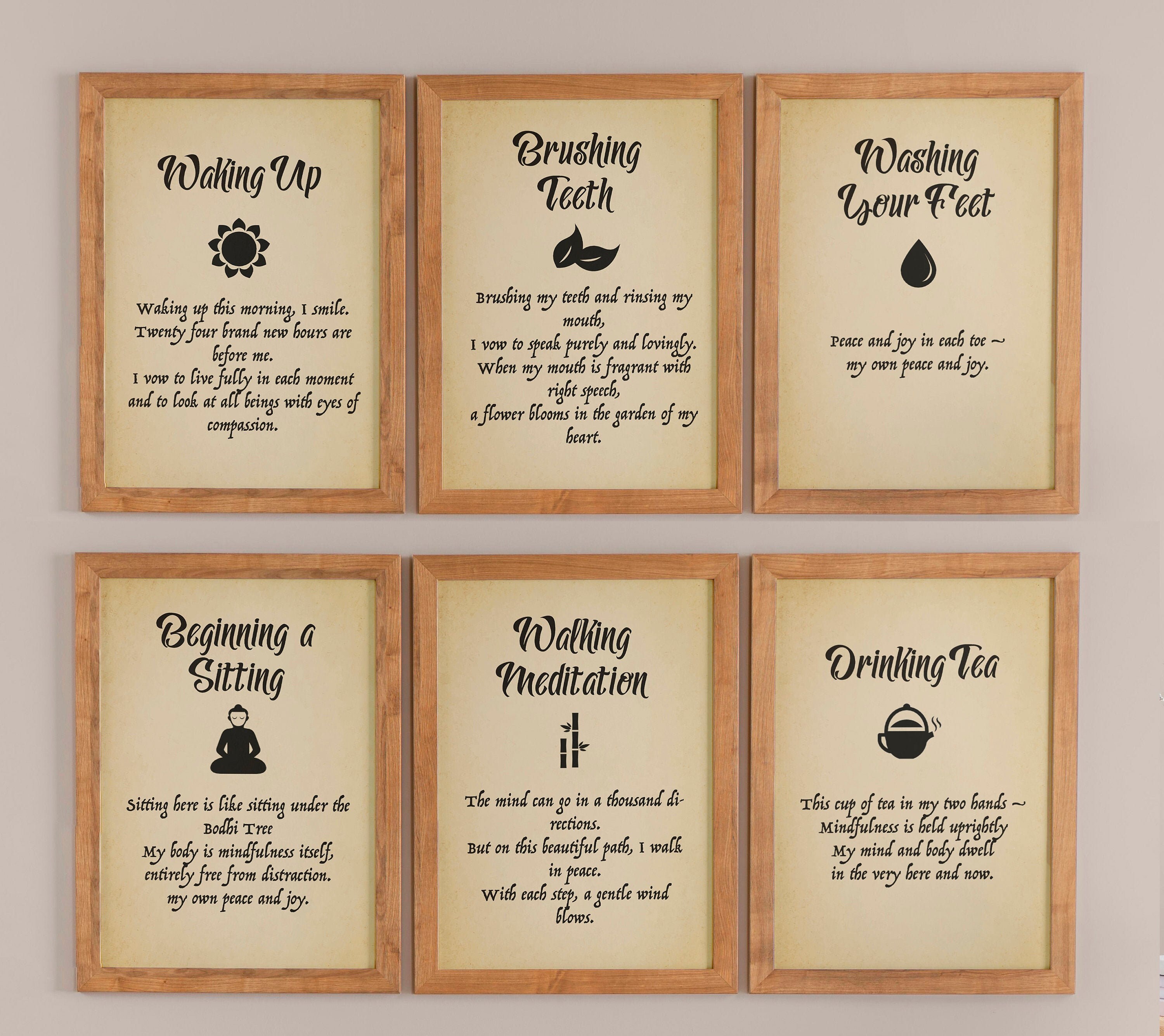 Mindfulness Gathas by Thich Nhat Hanh Digital Download Set of 12 ...