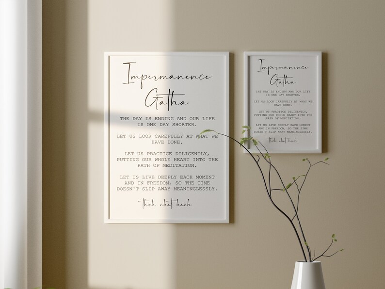 Thich Nhat Hanh Quote Impermanence Gatha Printable Wall Art Digital Art ...