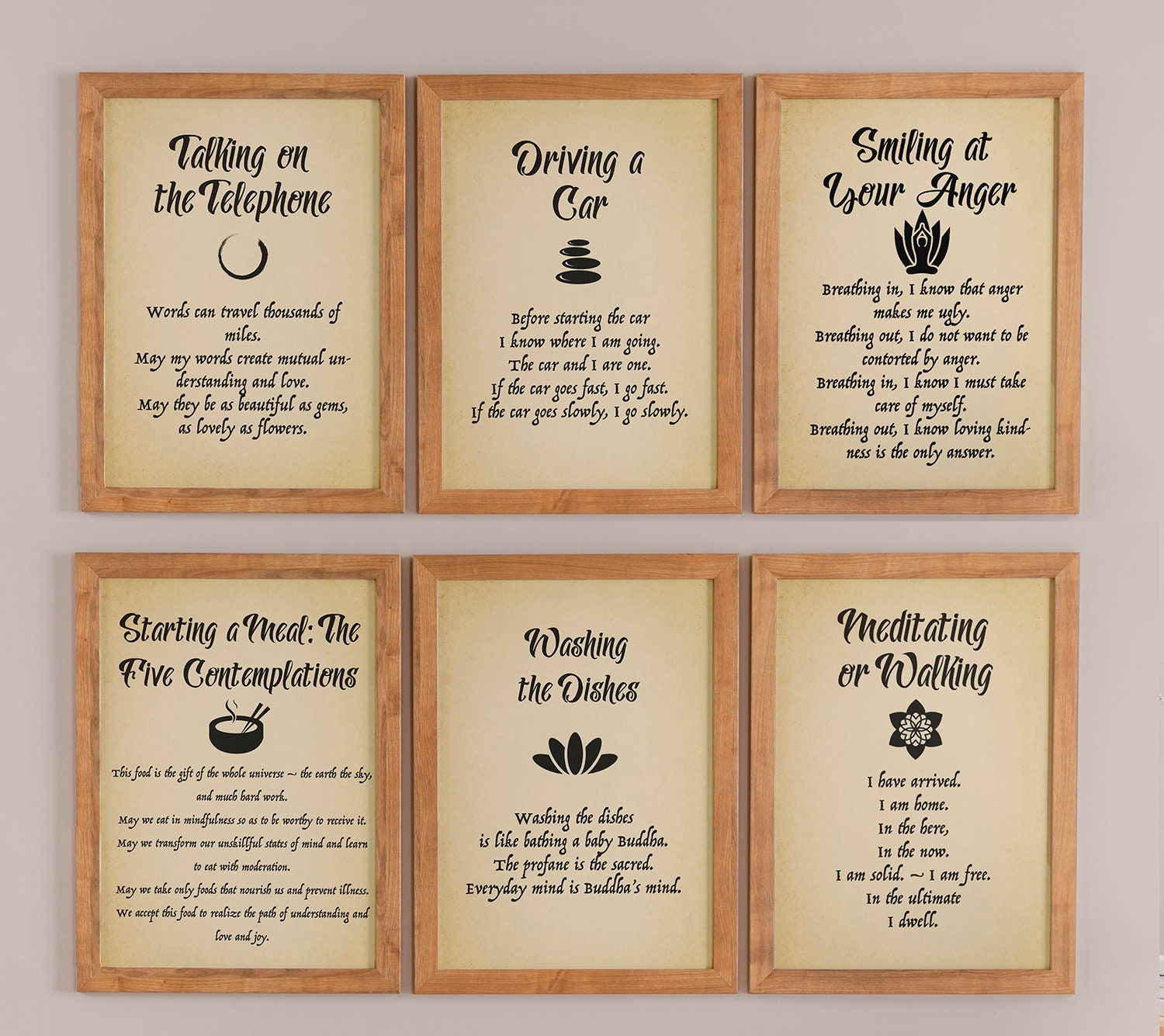 Mindfulness Gathas by Thich Nhat Hanh Digital Download Set of 12 ...