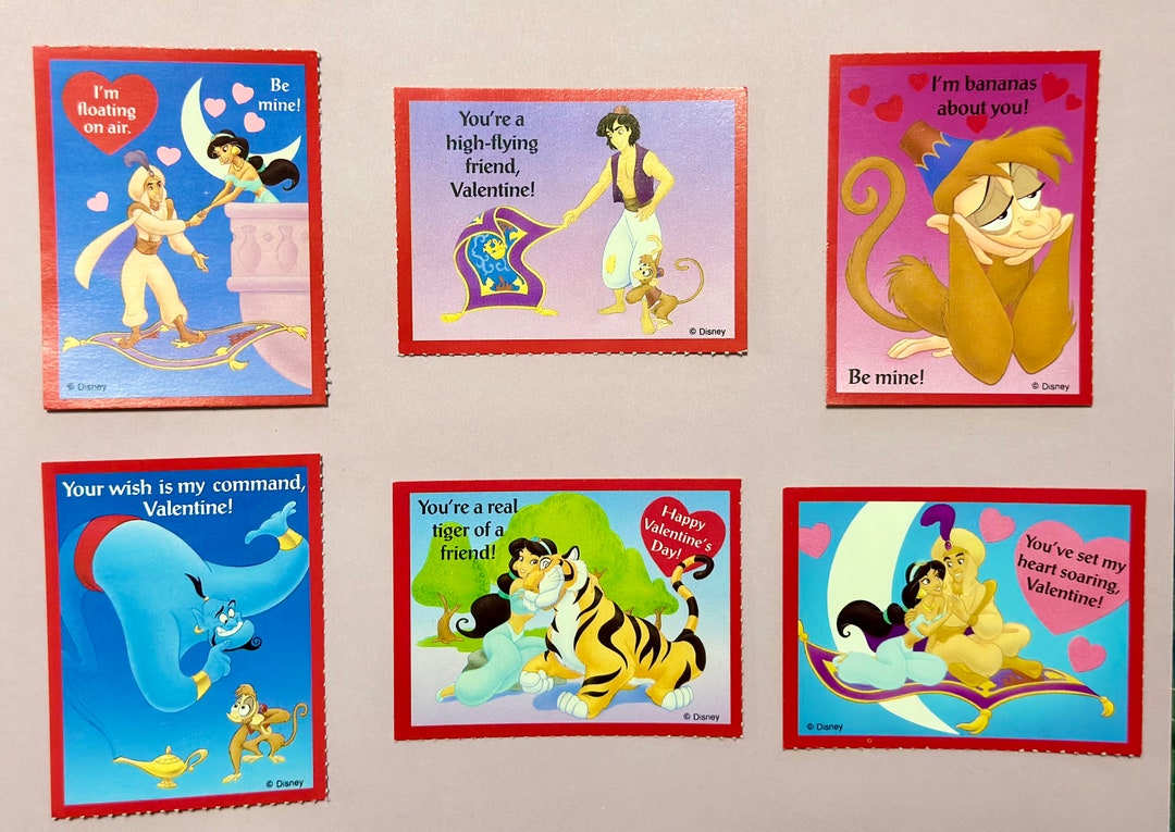 6-aladdin Valentine Cards - Etsy