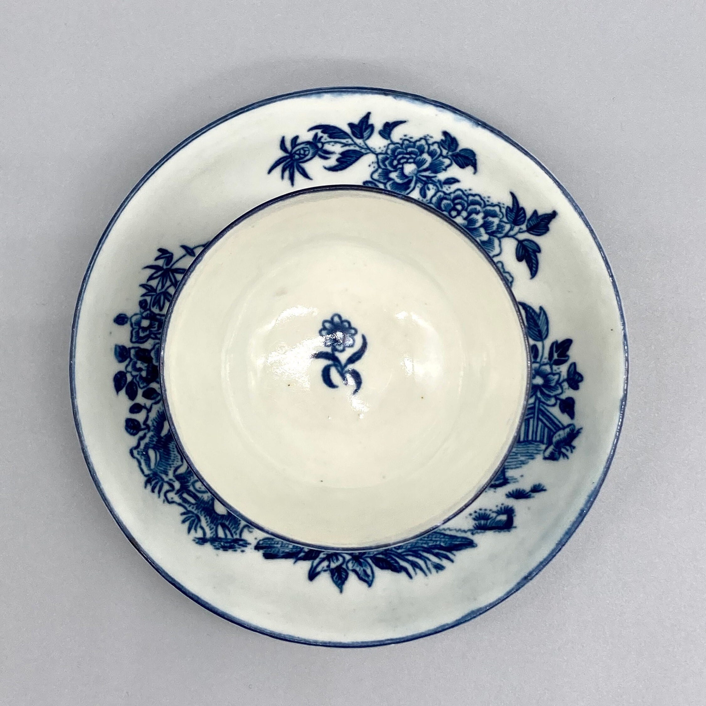 Early Worcester Porcelain Teabowl & Saucer, Three Ladies Pattern, C ...
