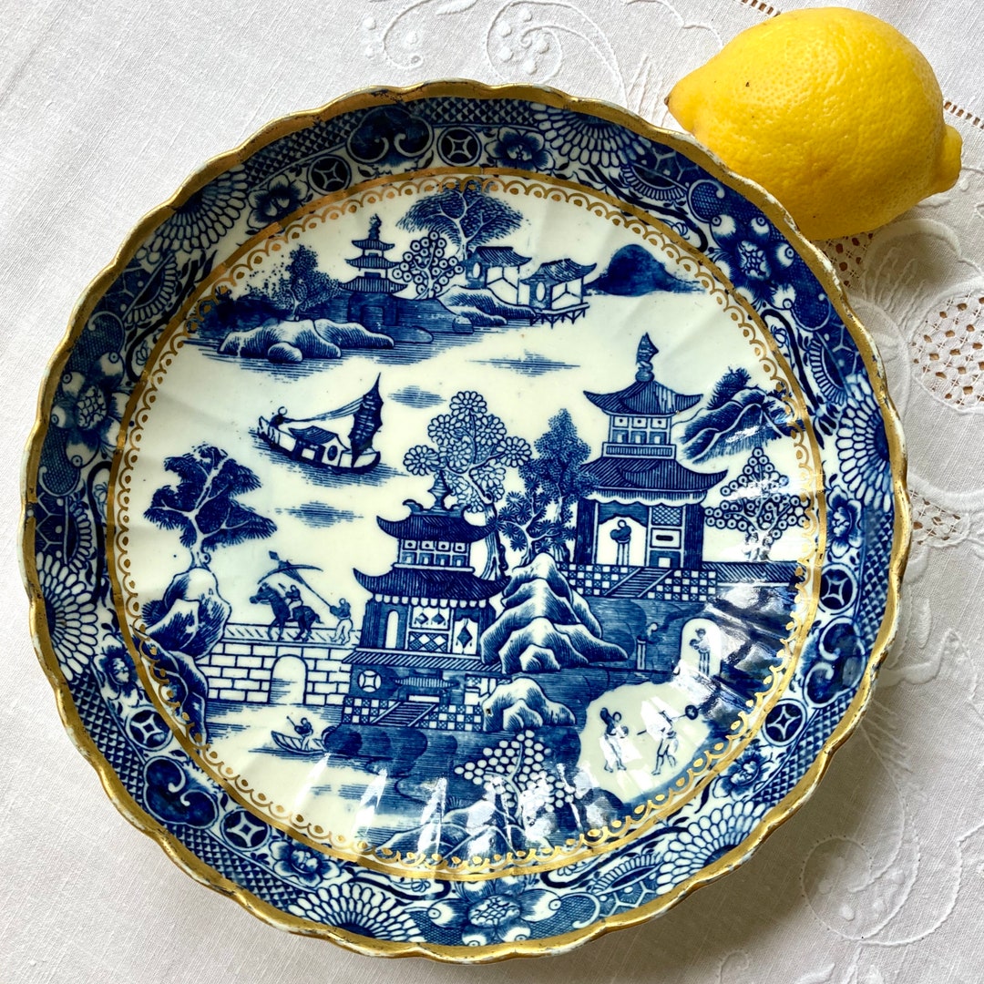 Caughley Porcelain Dessert Dish Temple Pattern C1785-95 - Etsy