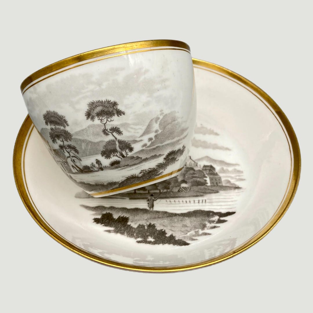 Early Spode Bat Printed Teacup & Saucer, Pattern 557, C.1810 - Etsy