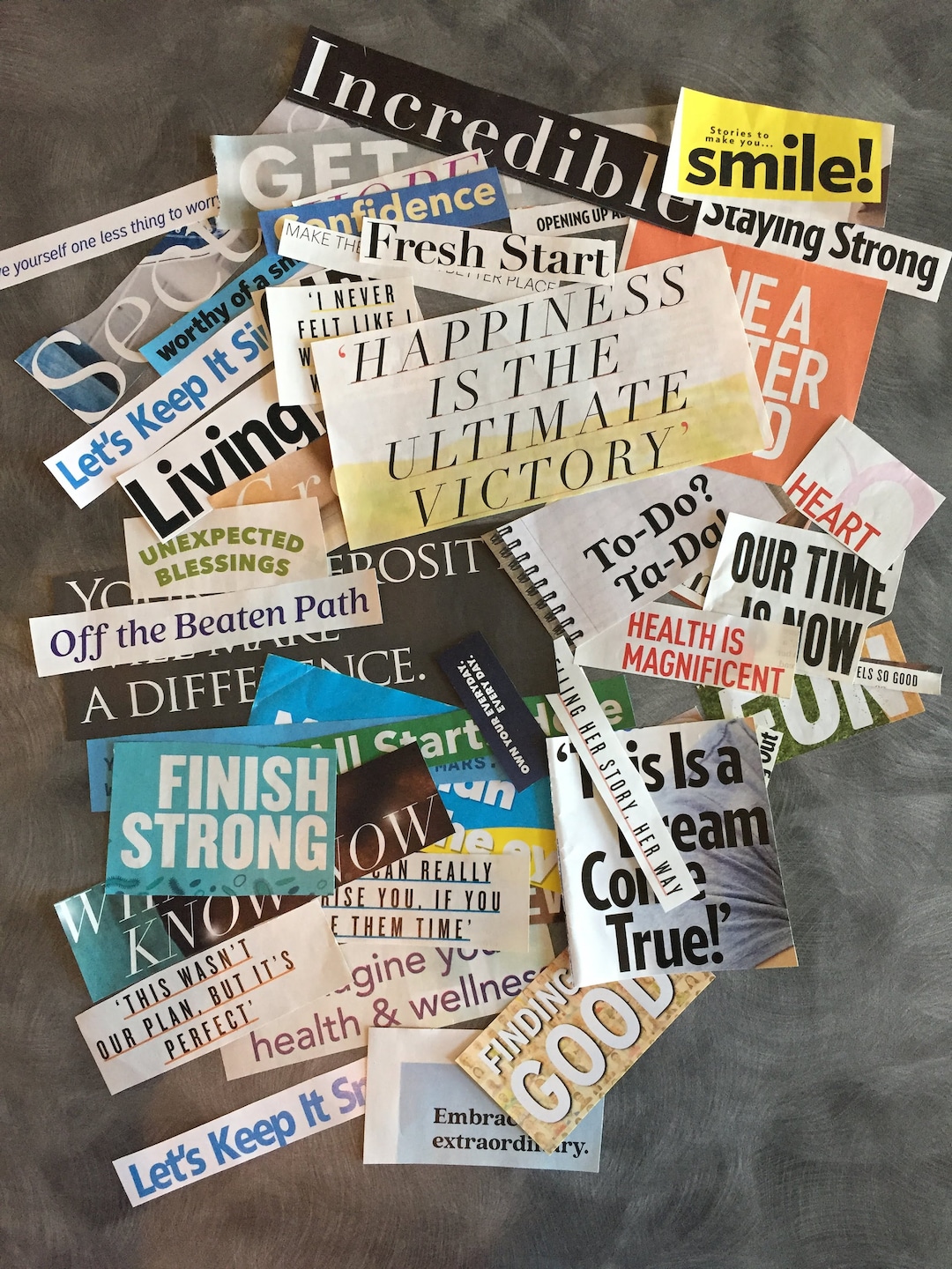 Vision Board Kit- 20 Inspiring Words and Phrases - Etsy