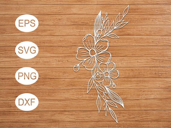 Floral Border / Svg Png Eps Dxf | Etsy