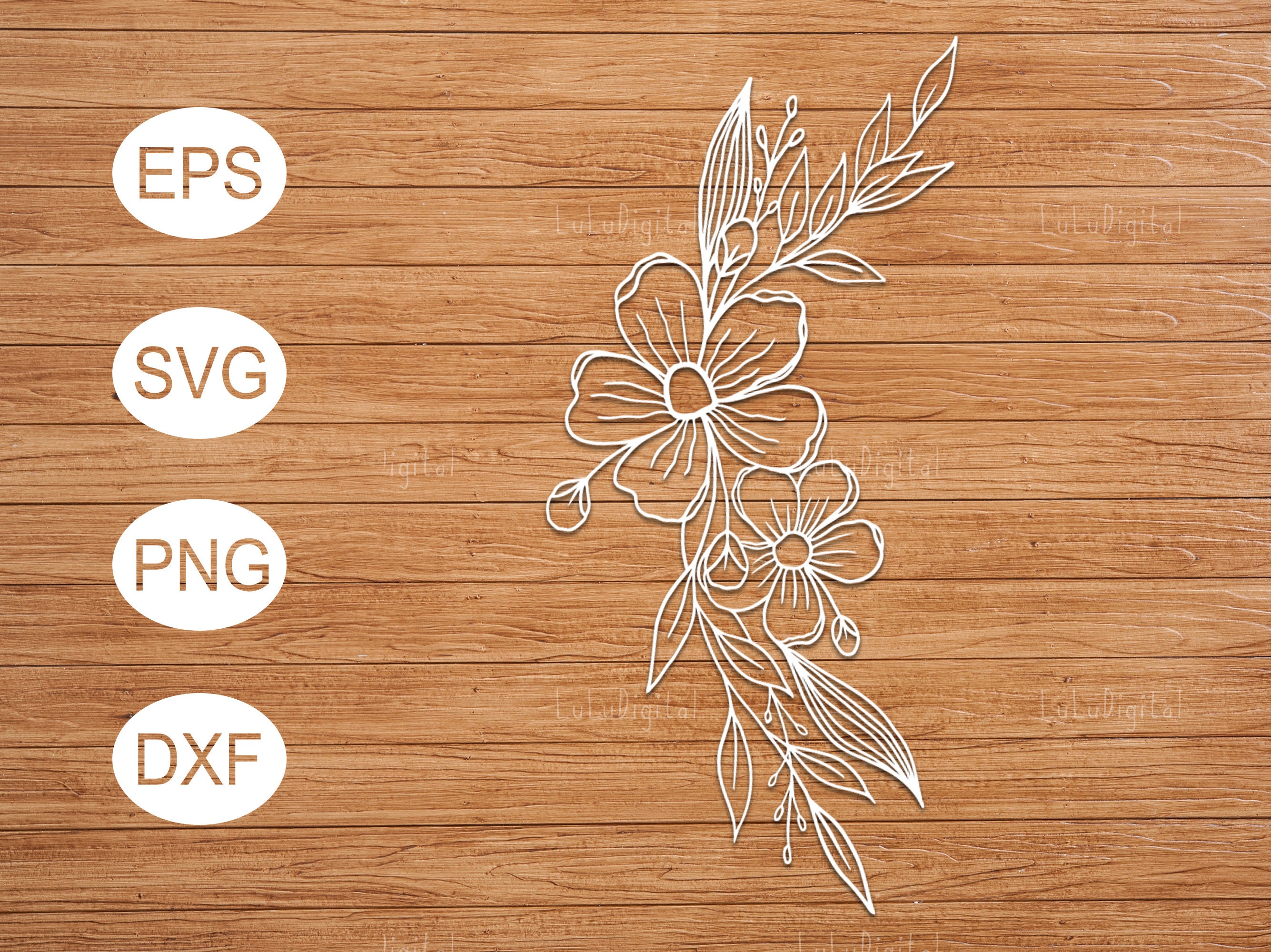 Floral Border / Svg Png Eps Dxf - Etsy