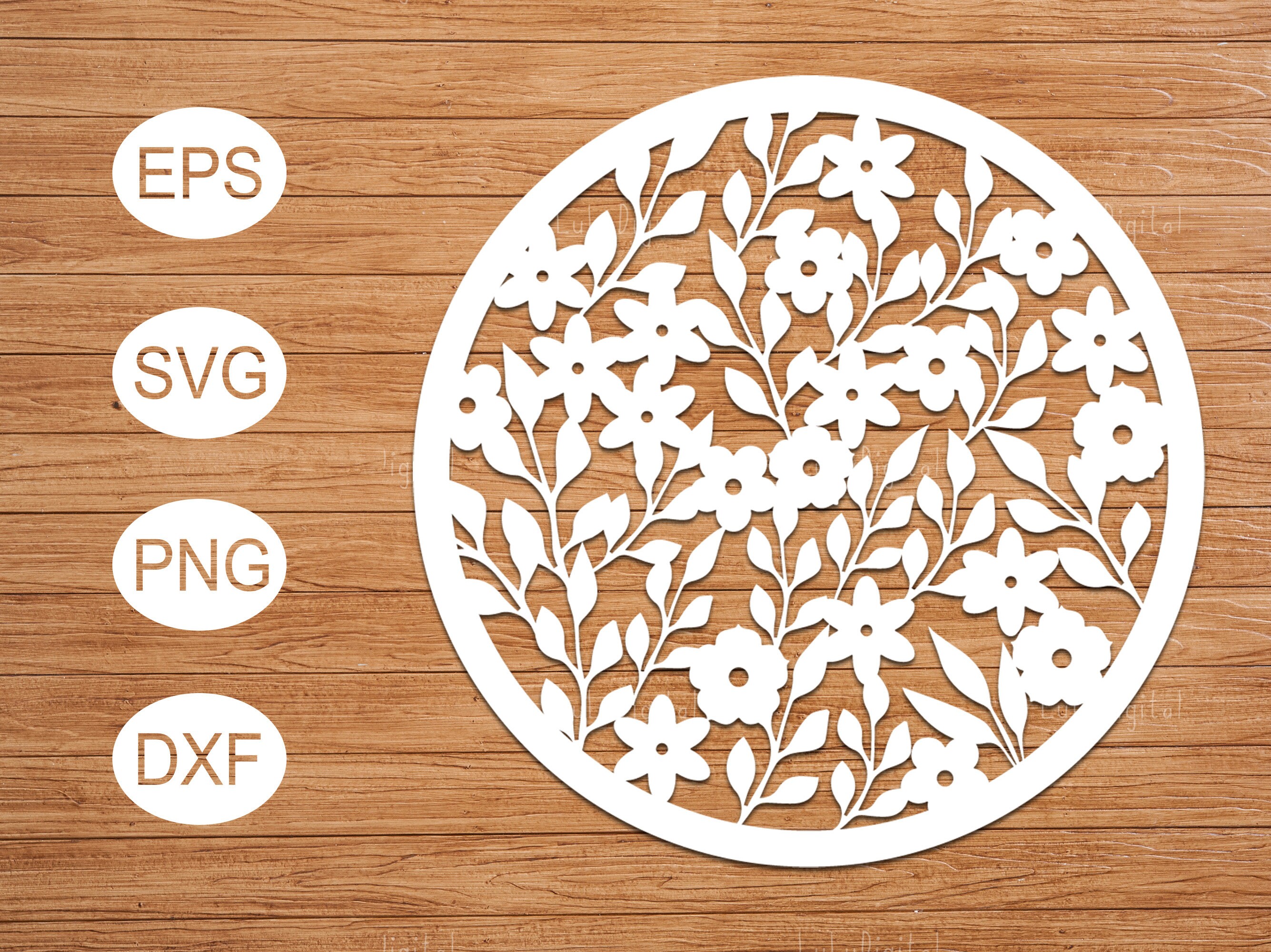 Floral Circle / Flowers Svg/ Flowers Silhouette/ Silhouette - Etsy