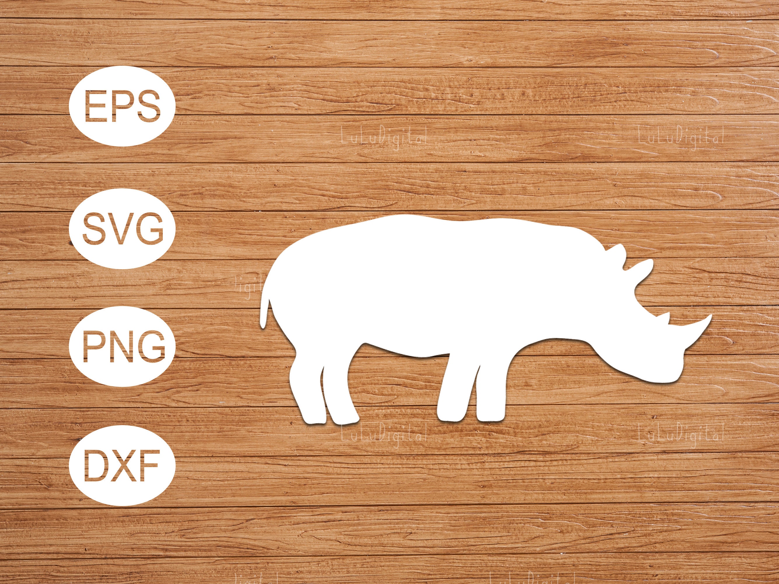 Silhouette of Rhino / Svg Files for Cricut, Rhino Cut File / Svg, Png ...