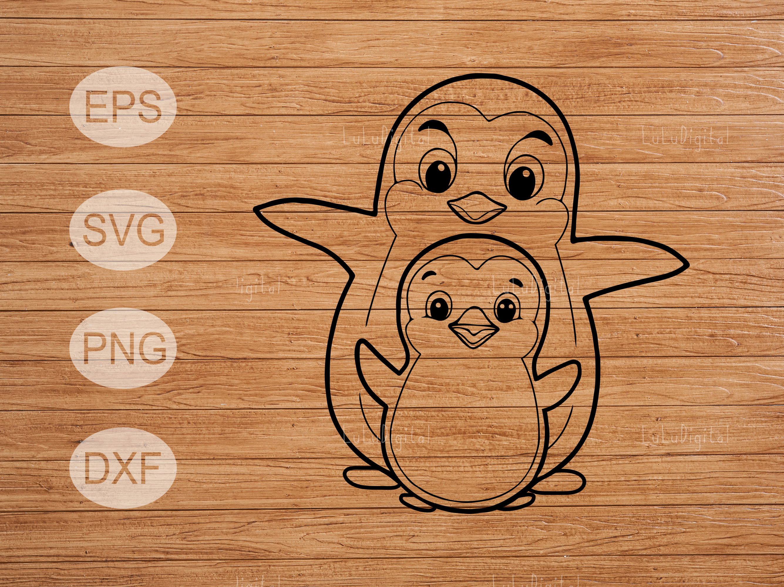 Penguin Mom and Baby Penguins Clipart Baby Penguin Penguin - Etsy