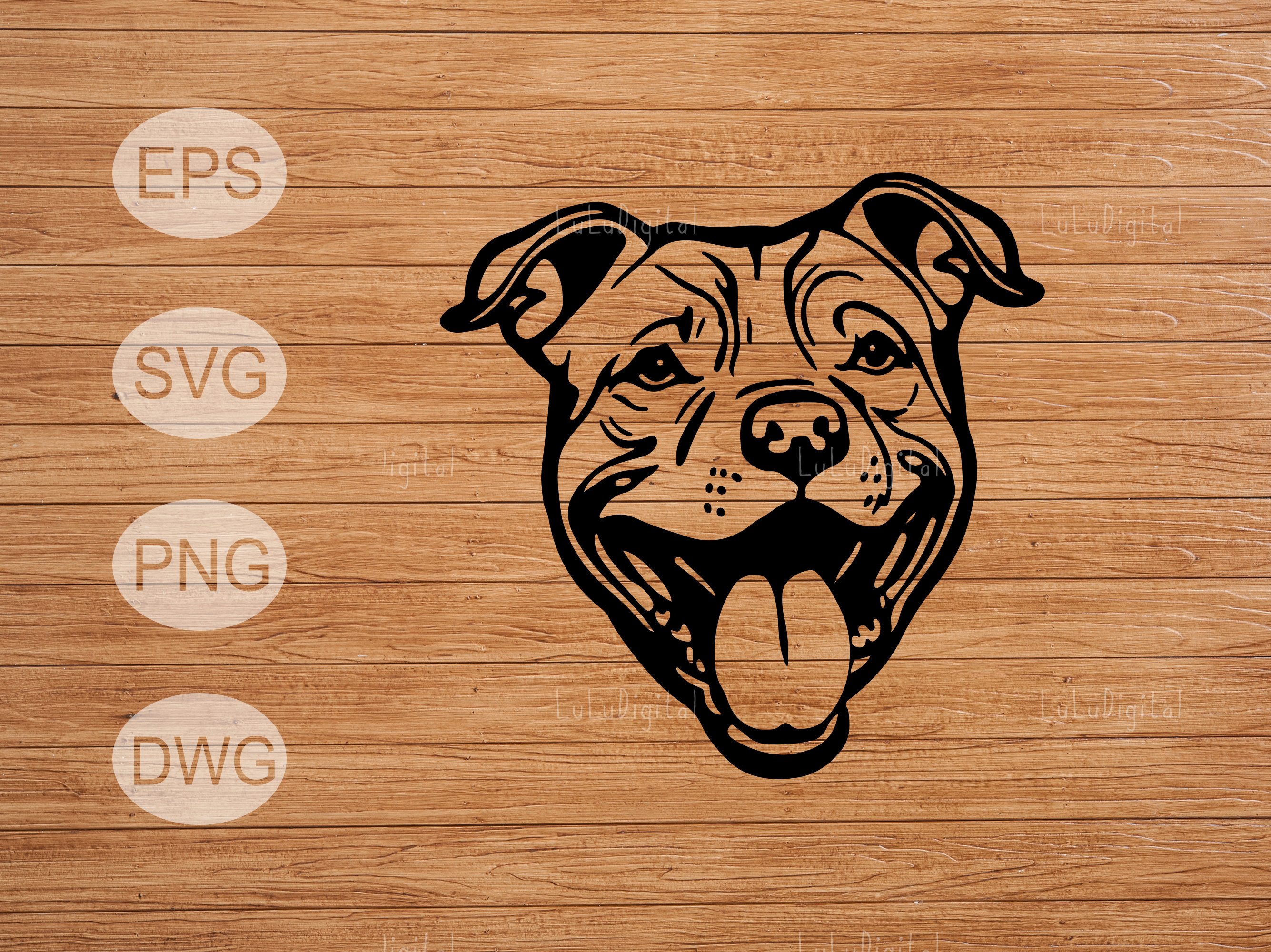 Pitbull Svg, Pitbull Head, Pitbull Clipart, Svg, Eps, Png, Dxf, Instant ...