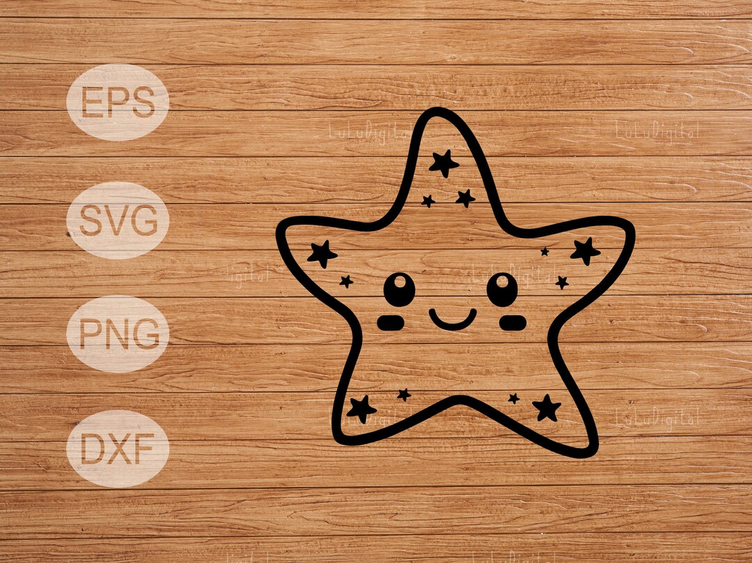 Starfish, Star Fish, Svg Dxf Png Eps, Kawaii, Vectored Starfish ...