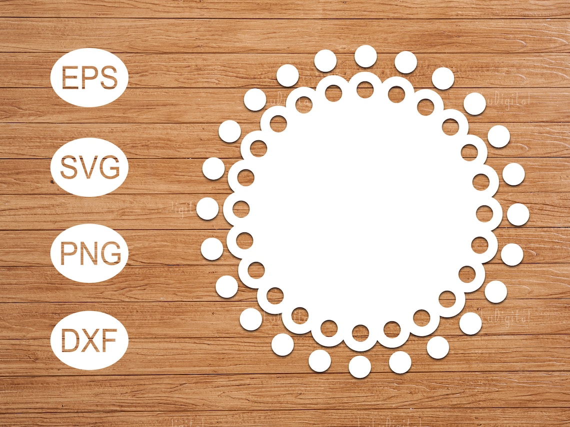Cadre rond en pointillés svg, pois, cadre en pointillés svg, fichier ...