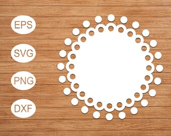 Dotted Circle Frame SVG Files Dotted Circle Monogram Cut - Etsy