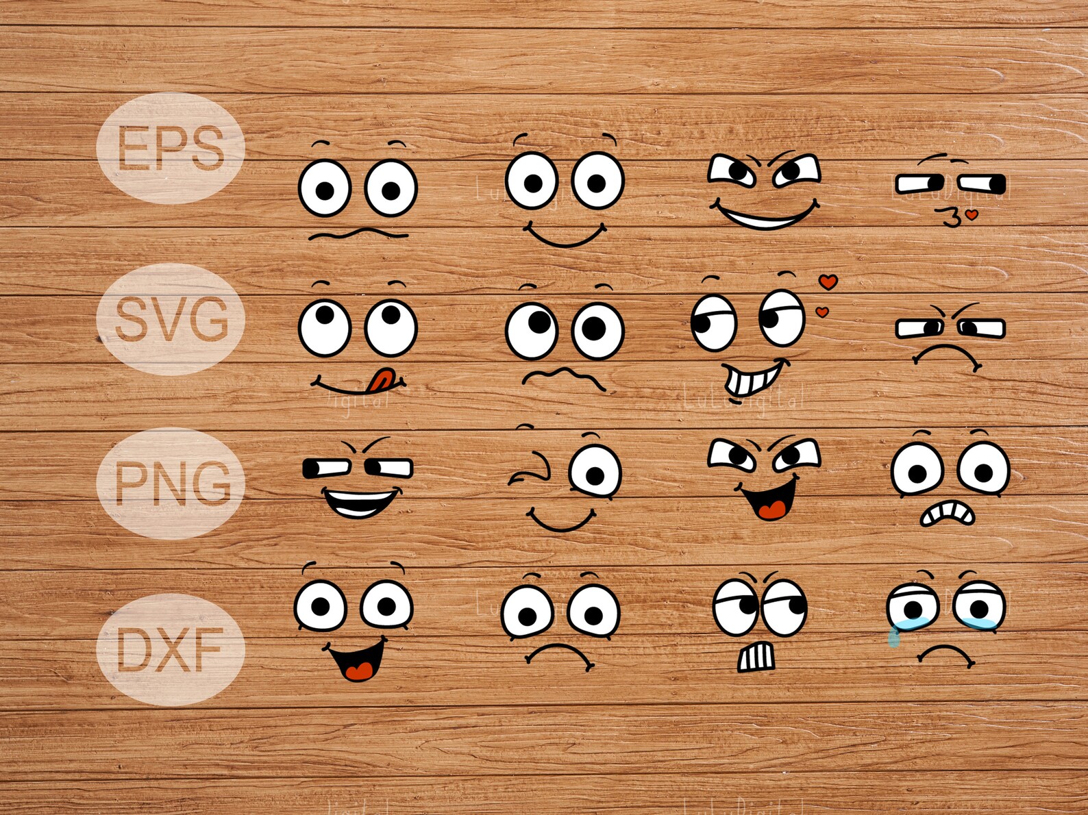 Cartoon Faces Svg, Feelings Faces, Clipart, Emotion Faces Clipart ...