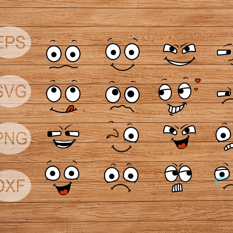 Cartoon Faces Svg - Etsy
