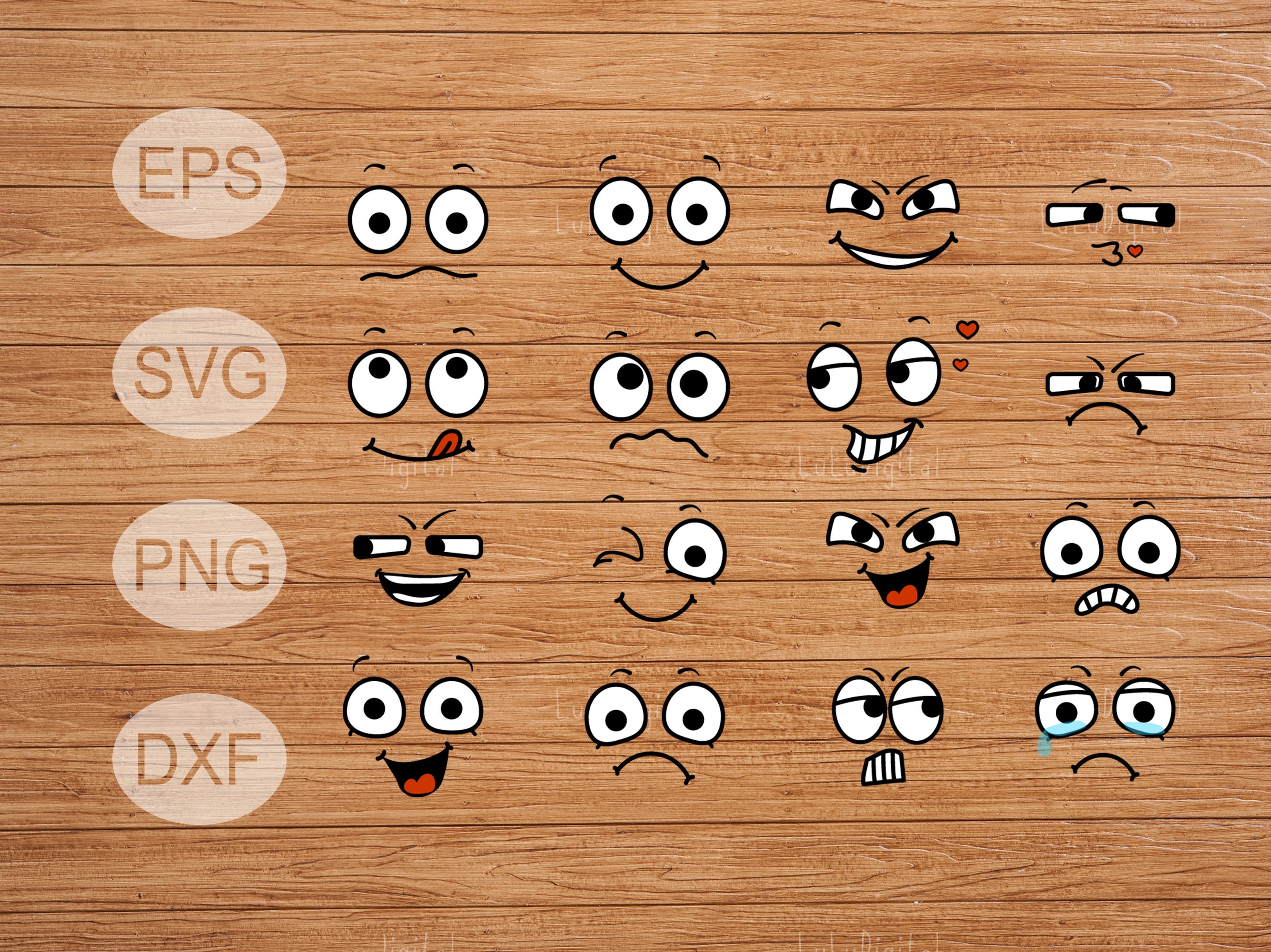 Cartoon Faces Svg, Feelings Faces, Clipart, Emotion Faces Clipart ...