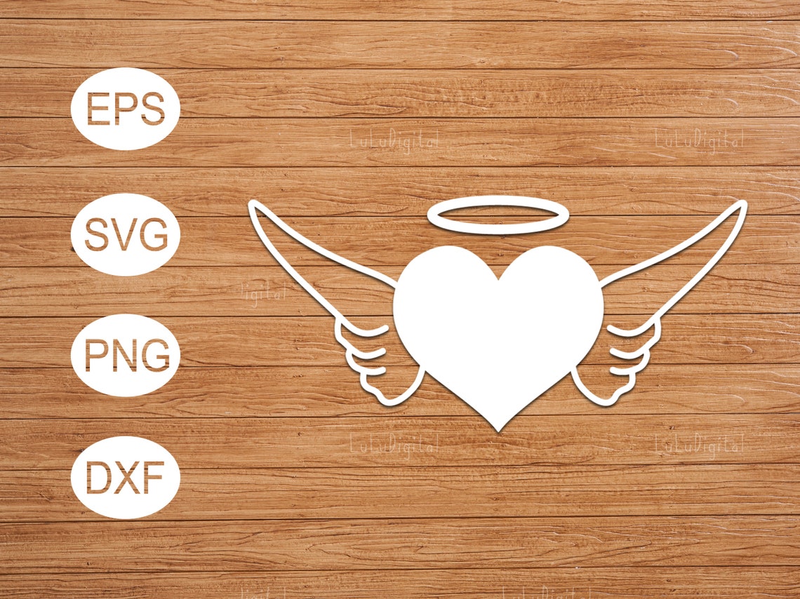 Heart Angel Wings Svg / Valentines Day Svg / Love Svg / Heart - Etsy