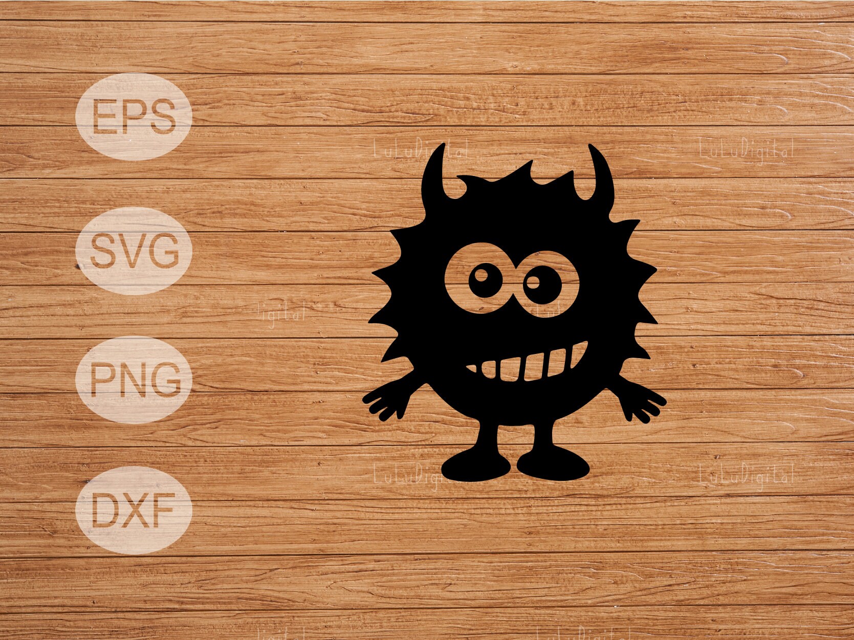 Smiling Monster Svg, Furry Monster, Shaggy Monster, Sitting Monster ...