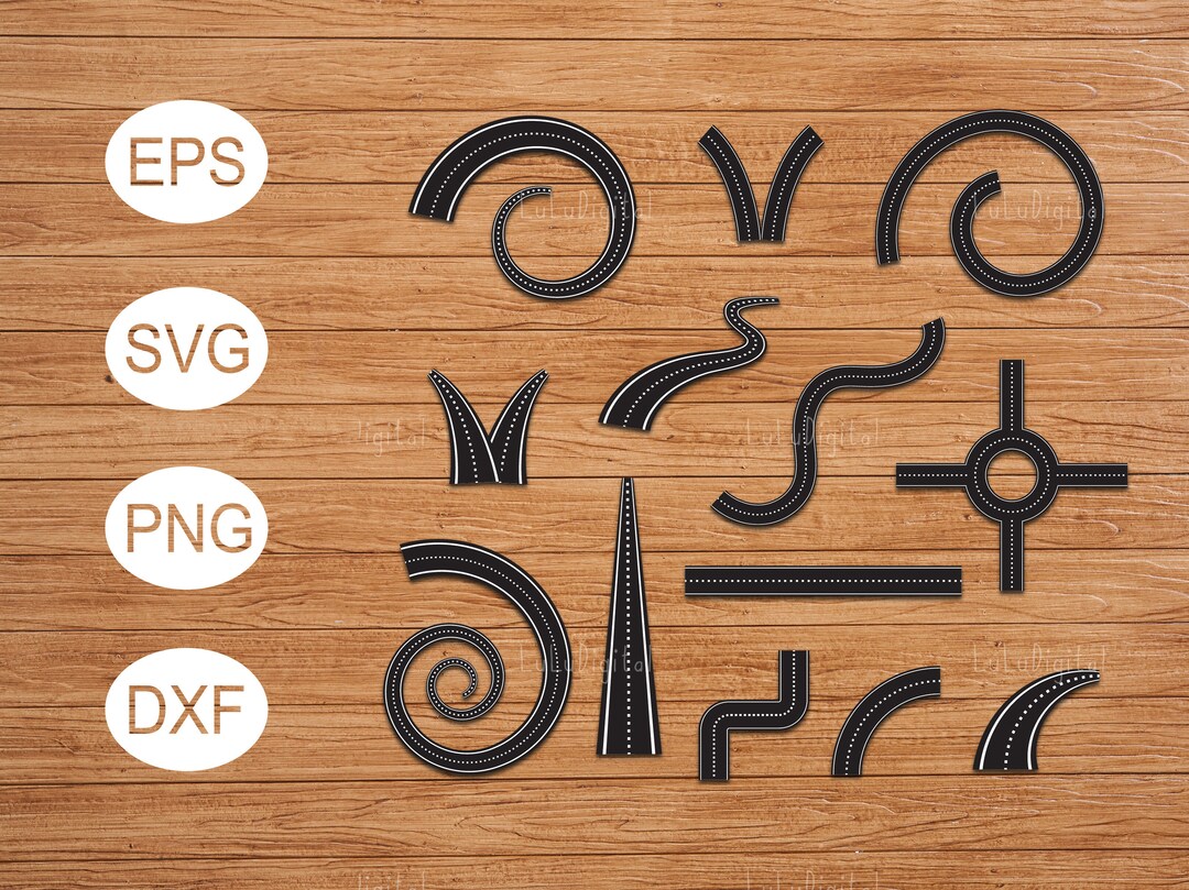 Set of Roads / Svg, Png, Eps, Dxf - Etsy