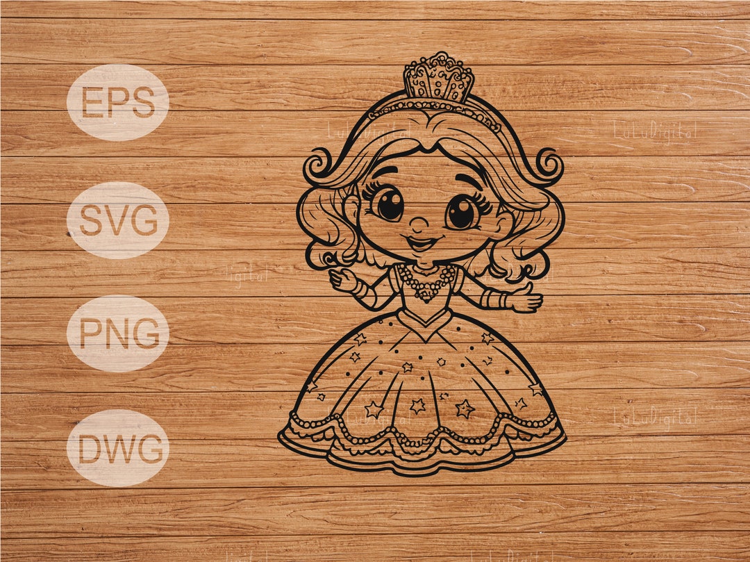 Princess Clipart Svg, Png, Dwg, Eps, Cut File for Cricut and Silhouette ...
