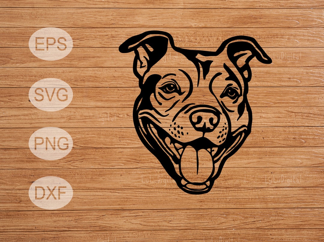 Pitbull Svg, Pitbull Head, Pitbull Clipart, Svg, Eps, Png, Dxf, Instant ...