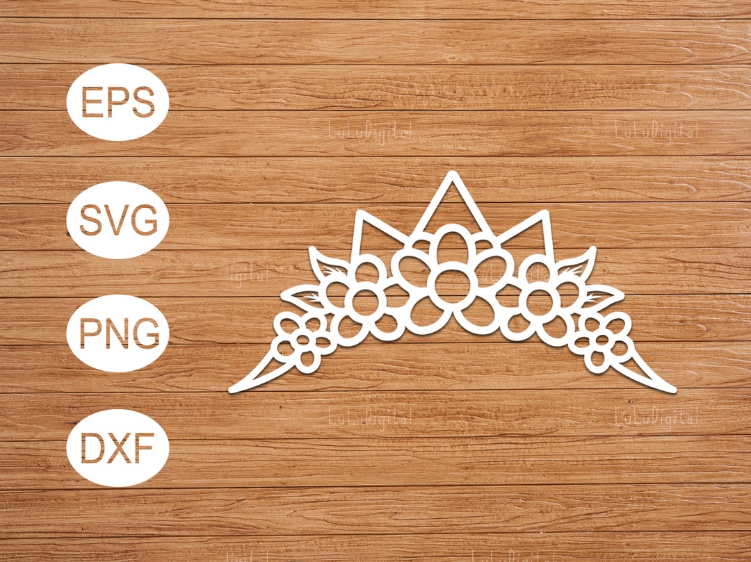 Floral Crown Svg / Flowers Svg / Floral Tiara Svg / Floral Diadem Svg ...