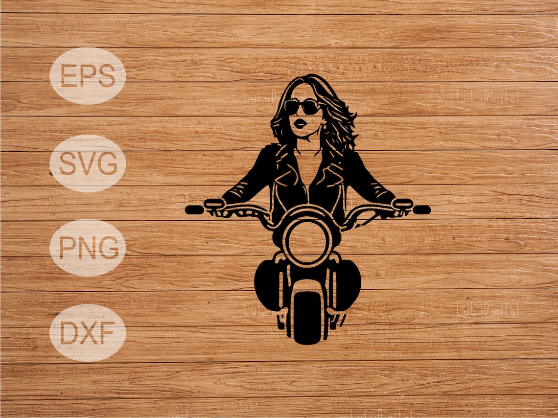Biker Girl Svg, Biker Svg, Biker Woman Svg, Clipart, Digital Design ...