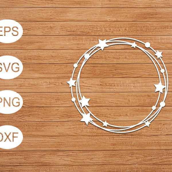 Circle With Stars Svg - Etsy