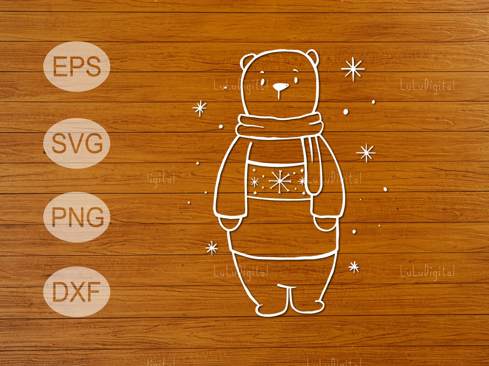 Winter Bear Svg / Christmas Svg / Bear With Scarf Svg / Bear - Etsy