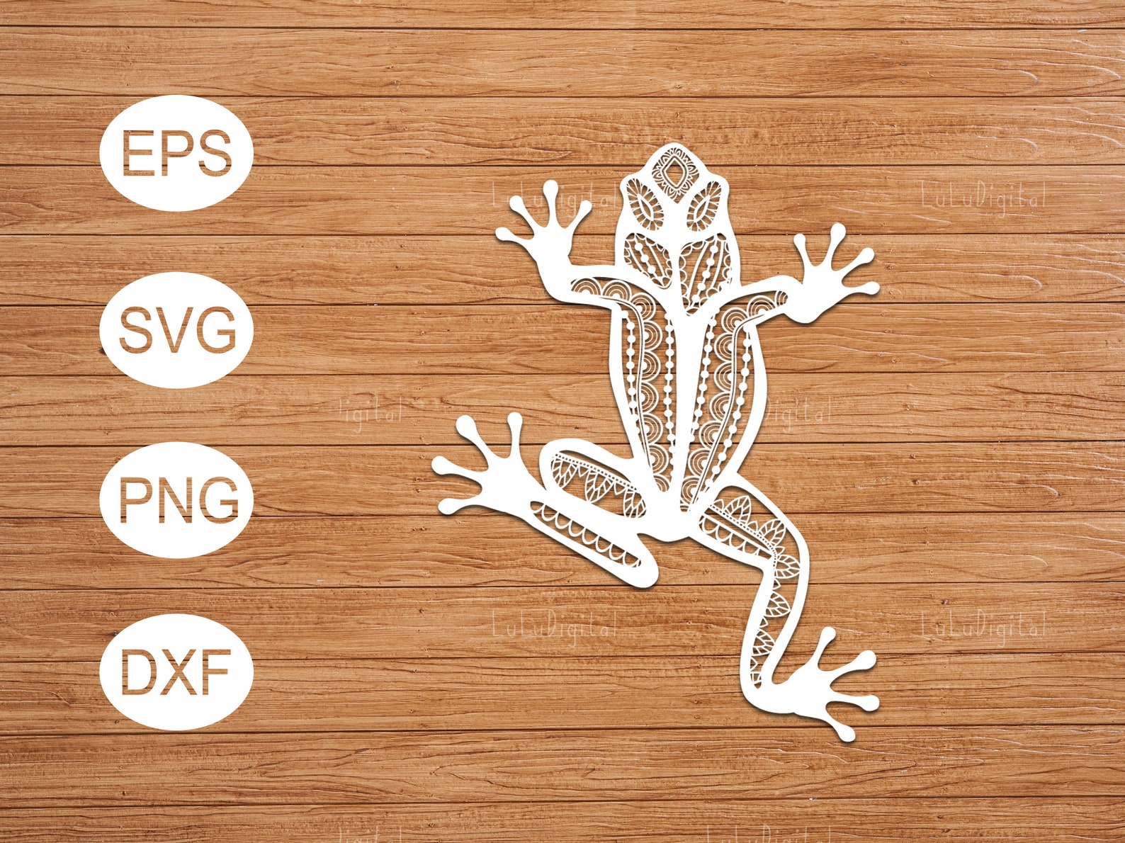 Silhouette of Frog / Svg Files for Cricut, Frog Cut File / Mandala ...