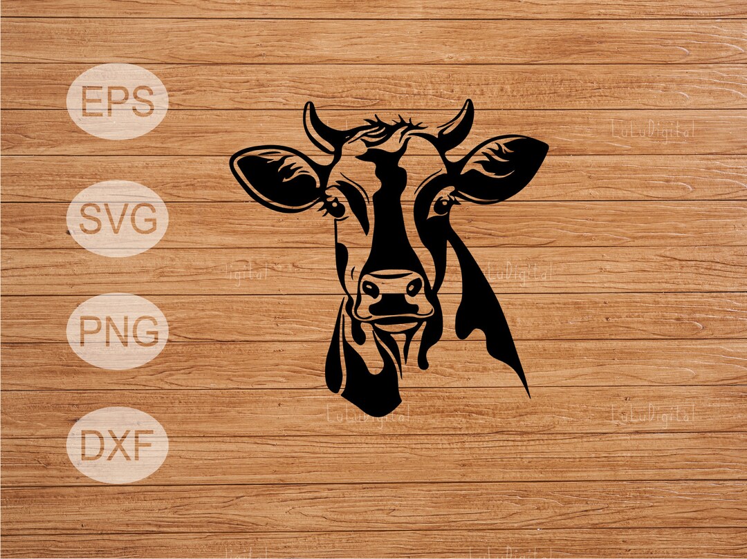 Cow Svg, Cow Face Svg, Cow Head, Cow Design, Svg, Eps, Png, Dxf ...