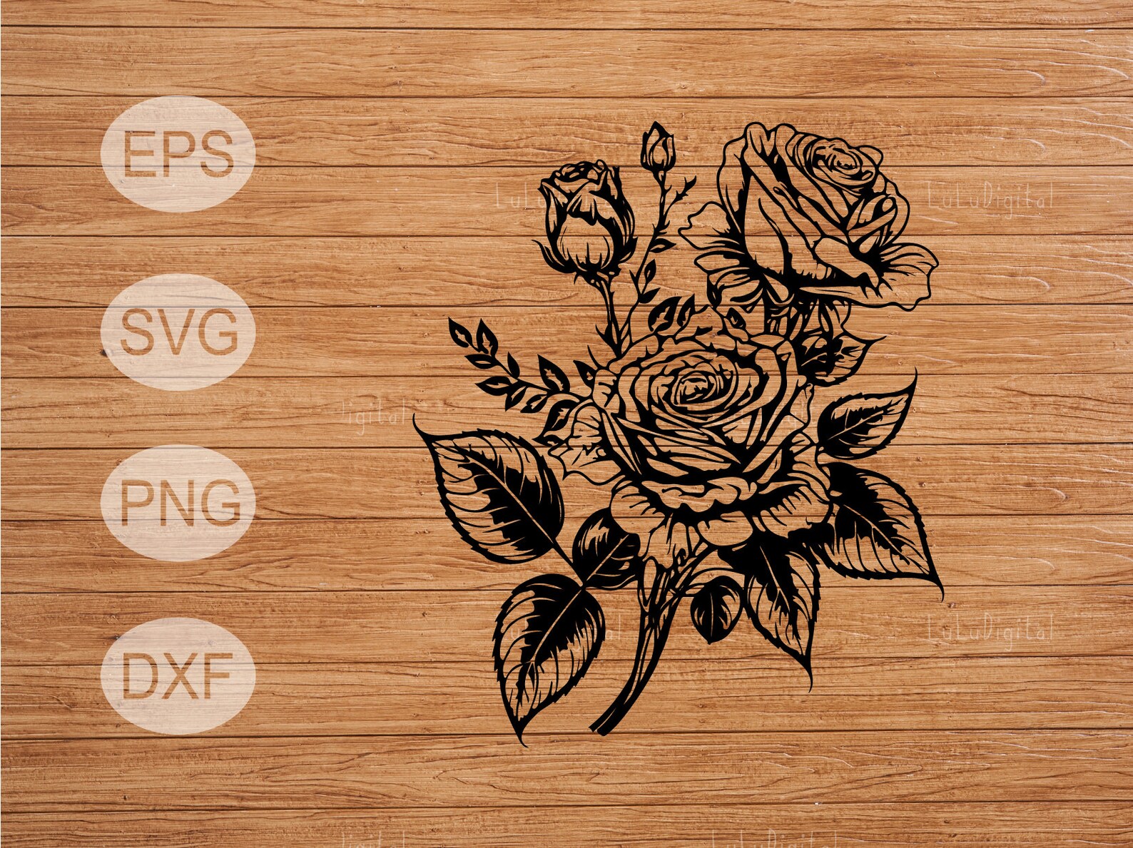 Bouquet of Roses Svg, Rose Clipart, Roses Clipart, Roses Cut File, Rose ...