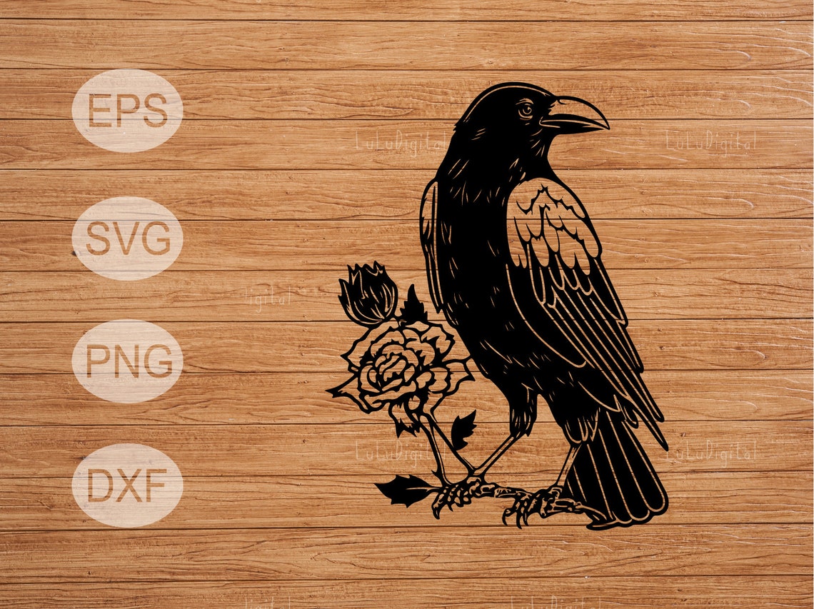 Ravens Tattoos, Svg Crow Raven, Crow Svg, Gothic Svg, Halloween Svg ...