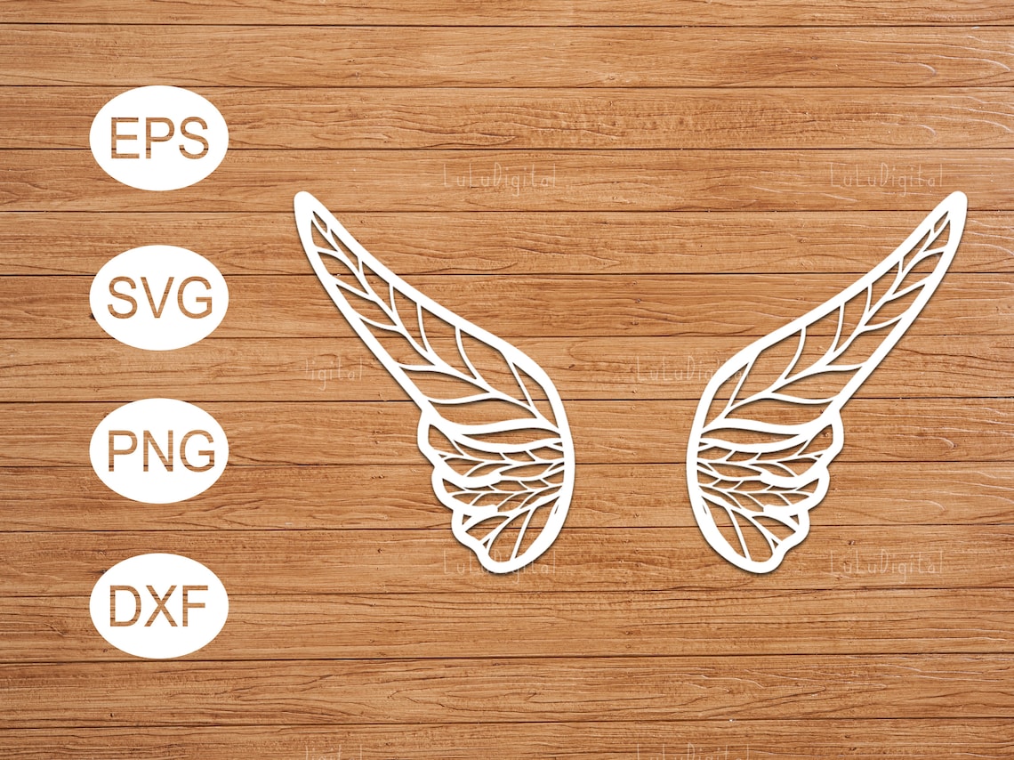 Angel Wings Svg / Angel Wings Silhouette / Svg, Png, Dxf, Eps - Etsy