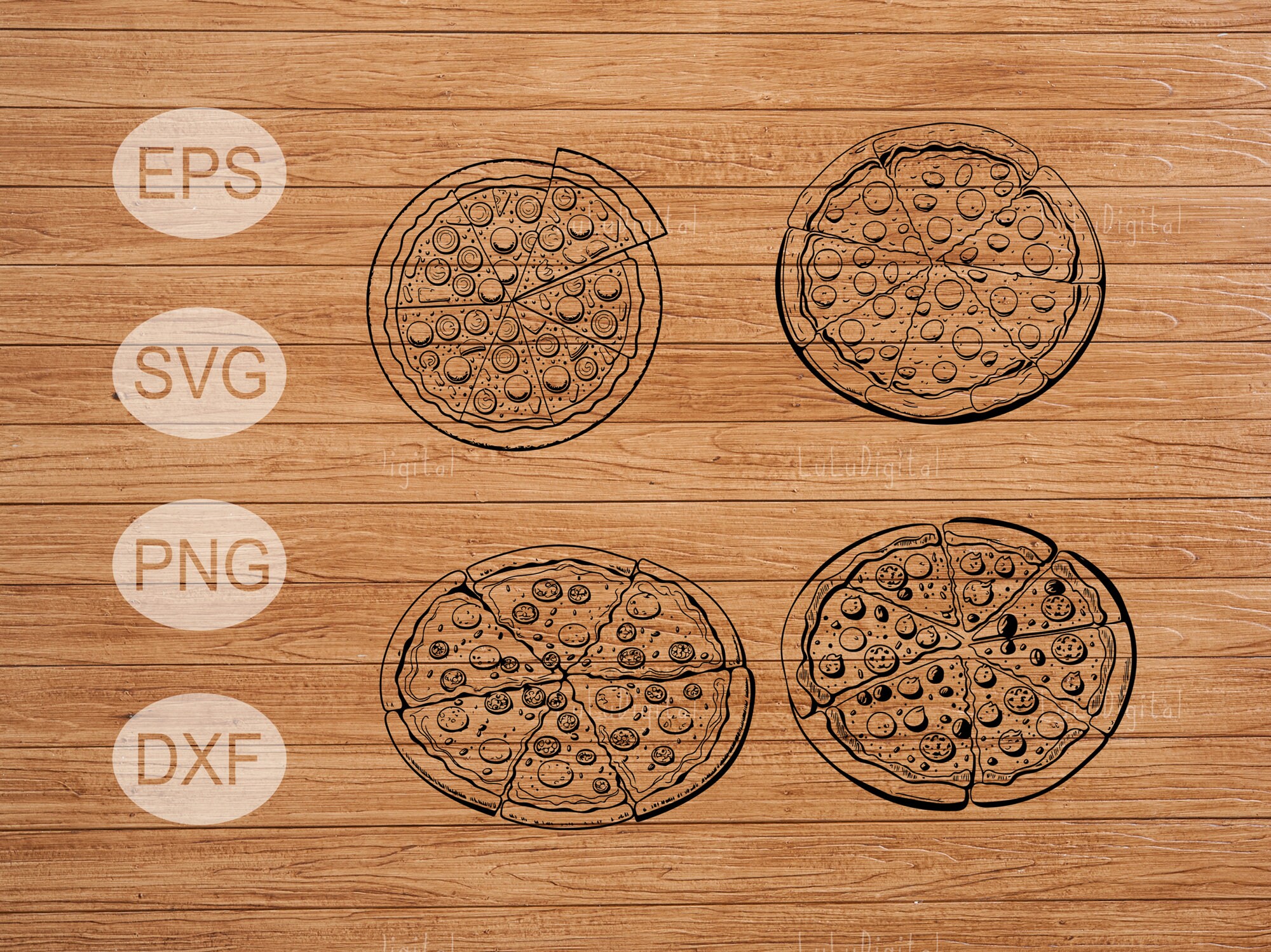 Pizzas Bundle, Pizza, Pizza Slice, Pizza Piece, Pizza Cut File, Svg ...