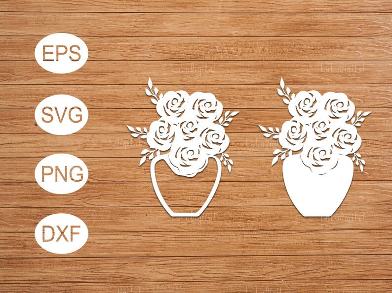 Jarrón de rosas svg / rosas svg / floral svg / ramo de flores svg ...